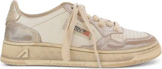 Autry Super Vintage Low Woman Meatllic Leather Sneakers