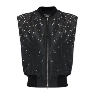 Jil Sander Gesteppte Weste mit eingen&auml;hten Verzierungen - - Jackets - Damen - Schwarzk - XL