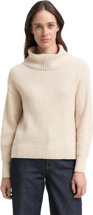 Tom Tailor Damen 1049137 Loose Fit Rollkragenpullover, 36844-Sand Stone Beige Melange, S