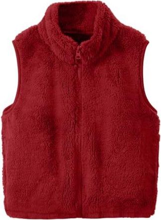 Minetom Gilet Polaire Femme Col Roul&eacute; Sans Manches Chaud Manteau Automne Hiver Sherpa Couleur Unie Veste En Fourrure Et L&eacute;g&egrave;re D&eacute;contract&eacute;e Avec Poches A Roug