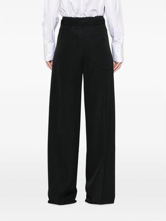 Seafarer Merino Wool Tailored Trousers - Black