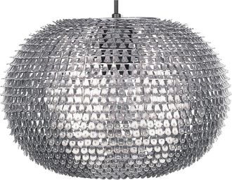 Beliani Trendy H&auml;ngelampe Metall im Glamour Stil silber ovale Form Reine