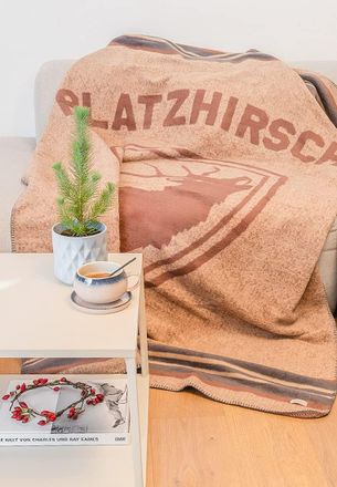 Adelheid Platzhirsch Kuscheldecke, Farbe:Taupe, Größe:one Size