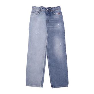 Amish High Waist Denim Jeans Two Face - - Jeans - Damen - Blau - W30