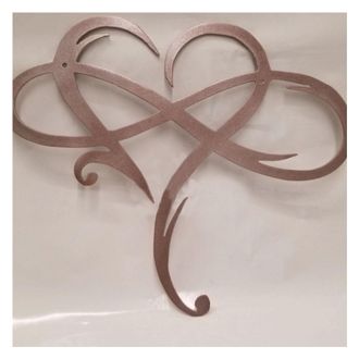 Generic Infinity Heart Metall Wandkunst - Forever Love Skulptur für Wohnzimmer, Hochzeitsdekoration, elegante Dekoration für Haus, Paare und Hochzeiten