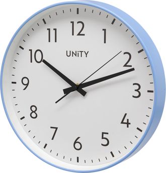 Unity Fradley Wanduhr, ger&auml;uschlos, modern, blau, 30 cm