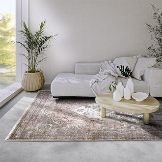 Villeroy & Boch Kurzflor Teppich Renata - Orientalischer Wohnzimmerteppich - Klassischer Fransenteppich für Wohnzimmer, Schlafzimmer, Esszimmer, Flur - Rot Multifarbe