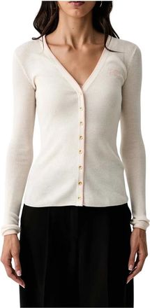 Elisabetta Franchi Femme, Pulls, Beige, Taille: 40 FR Cardigan en Laine