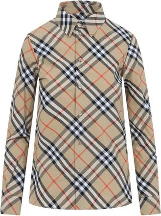 Burberry Femme, Blouses et Chemises, Beige, Taille: 32 FR Chemise &agrave; Manches Longues &agrave; Carreaux