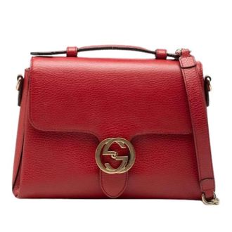 Gucci Pre-owned Interlocking G Leder 2way Bag - - Pre-owned - Damen - Rot - ONE SIZE