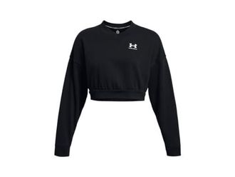 Under Armour Rival Terry Oversized Cropped Crew Neck Sweatshirt Maillot de surv&ecirc;tement, (001) Noir/Blanc, Medium Femme