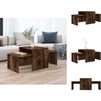 vidaXL Vidaxl - Couchtisch-Set R&auml;uchereiche 100x48x40 cm Holzwerkstoff - Couchtisch - Set - Wohnzimmereinrichtung - Holzwerkstoff - Rauchereiche