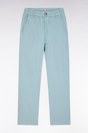 Eden Park Pantalon Chino Sans Plis En Coton Stretch Vert Deau Coupe Droite