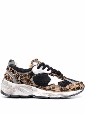 Golden Goose baskets Running Sole &agrave; motif l&eacute;opard - Marron