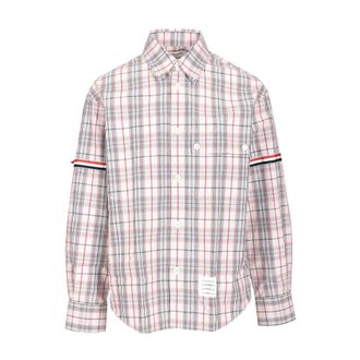 Thom Browne Plaid Check Poplin Armband Oversized Shirt - - Shirts - Herren - Mehrfarbig - XL