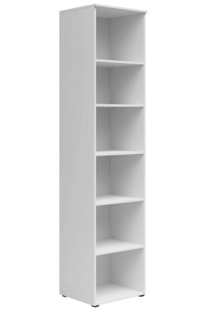 CARRYHOME Regal, Wei&szlig;, Holzwerkstoff, 5 F&auml;cher, 45x195x40 cm, FSC MIX, Typenauswahl, Beim&ouml;bel erh&auml;ltlich, stehend, Wohnzimmer, Regale, B&uuml;cherregale