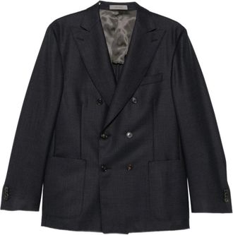 Corneliani Veste de costume &agrave; carreaux bleue - Homme - Vestes - Bleu - Taille: XL