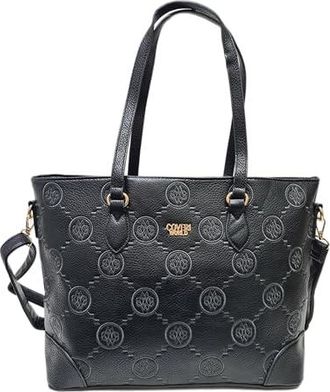 Coveri Collection Sac pour femme Shopping en cuir synthétique, 2 poignées et bandoulière réglable amovible, design avec broderies, dimensions 34 x 13 x 28 cm Art. 4401,