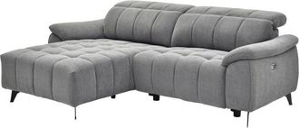 Vente-Unique Vente-unique - Canapé dangle gauche relax électrique en tissu texturé gris celtimo