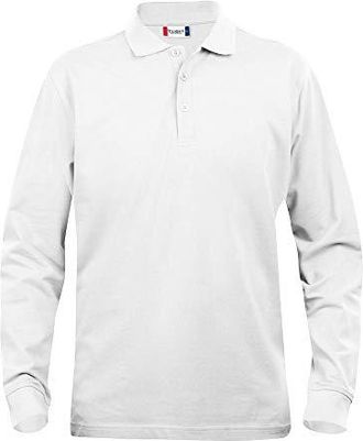 Clique Classic Long Sleeve Polo, Blanc, XXL Homme