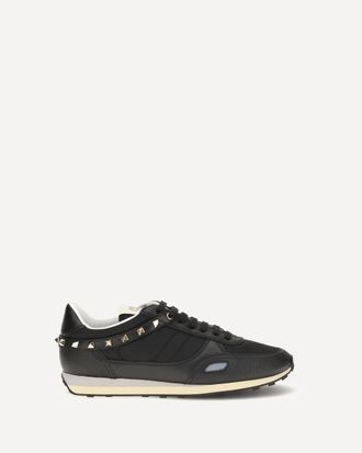 Valentino Garavani Stud Up Sneakers in leather and nylon Male 41.5