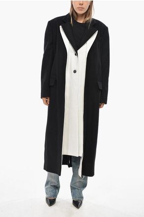 Eudon Choi Cashmere Blend Coat with Double-layered Lapel size 44