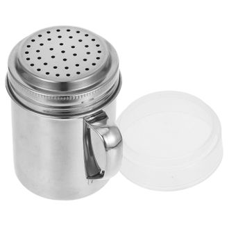 Happyyami Salz und Pfefferstreuer aus Edelstahl mit Griff Mittlere Gr&ouml;&szlig;e 7x10cm K&uuml;chenpulverstreuer f&uuml;r Matcha Kaffee Kakao Pr&auml;zises Sieb Vielseitig f&uuml;r Backen 