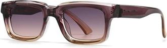Generic Lunettes de soleil à rivets tendance pour femmes, nuances dégradées rétro, UV400, lunettes de soleil vert olive, taille unique, violet, thé, gris, ros