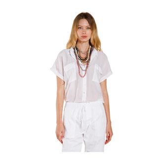 Mason's Femme, Blouses et Chemises, Blanc, Taille: 34 FR Natalie Short Sleeve Shirt