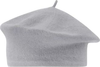 Generic Béret en imitation laine pour femme - Couleur unie - Doublure en soie, gris, Taille unique