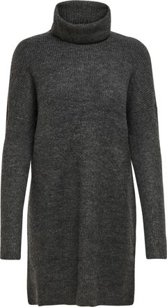 Only Damen Strickkleid Loose Fit Longsleeve Knit Kleid mit Langen &Auml;rmeln ONLJANA Rollkragen Dress Pullover, Farben:Dunkelgrau, Gr&ouml;&szlig;e:XS