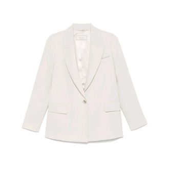 PESERICO Beiger Blazer mit Peak Revers - - Jackets - Damen - Beige - L