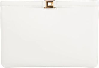 Elisabetta Franchi Femme, Sacs, Beige, Taille: ONE Size Borsa a busta effetto naplak