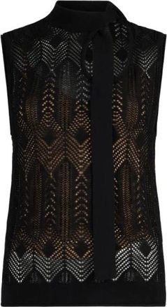 Liu Jo Femme, Tops, Noir, Taille: 36 FR Top en maille ajour&eacute;e avec