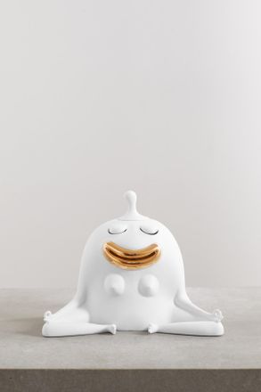 L'OBJET Porte-encens En Porcelaine Plaqu&eacute;e Or Meditator X Haas Brothers - Blanc