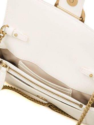 Pinko Womens Crossbody Bag White-Ivory Lamb Leather - Crossbody-Bags White/ivory
