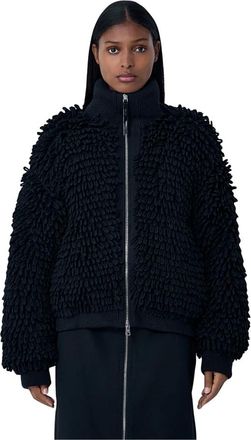 Moncler Femme, Pulls, Noir, Taille: 36 FR Cardigan Texturé en Mélange de Laine