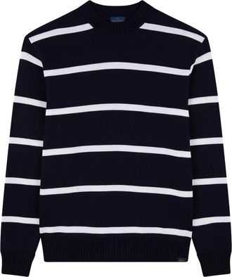 Paul & Shark pull rayé à col rond - Bleu