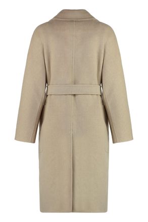 Max Mara Womens Coat Agosto Beige Wool Virgin