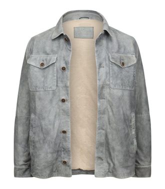 Milestone Lederjacke MSBianco Ziegenveloursleder Vintage-Look leicht weich zeitlos maskulin