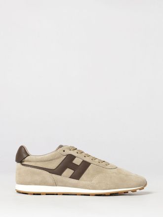 Hogan Baskets H699 en cuir de veau et su&egrave;de avec semelle crant&eacute;e