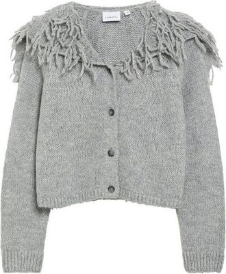 Comma Cardigan Strickjacke Verk&uuml;rzte Strickjacke mit Fransenkragen