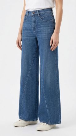 MAC Broeken Weite Jeans MAC WIDE extreme, Damen, Gr. 40, L&auml;nge 32, blau authentic used, Denim/Jeans, Obermaterial: 82% Baumwolle, 17% Lyocell, 1% Elasthan, unifar