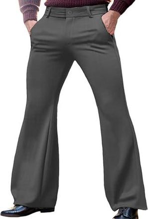 Generic Pantalon &eacute;vas&eacute; pour homme style ann&eacute;es 70 - Style vintage - Coupe ajust&eacute;e - Coupe &eacute;vas&eacute;e - Style d&eacute;contract&eacute; - Style d&eacute;contract&eacute; - Style d&eacute;contract&eacute;, 