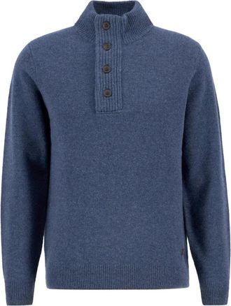Barbour Homme, Pulls, Bleu, Taille: XL Pull Bleu Essential Patch à Demi-Zip