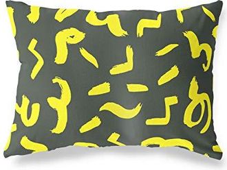 Bonamaison Le Jardin du Lin Kissenbezug Zierkissenbezug Neongelb-Rauch Kissenbezug, Für Bett, Auto, Sofa, Haus, Wohnzimmer, Schlafzimmer, Dekoration, 45x60 Cm - 