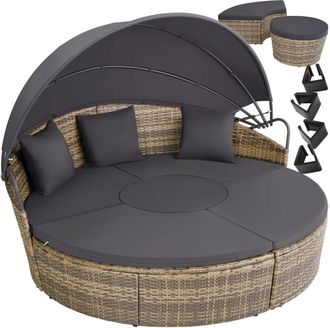 TecTake Bain de soleil rond modulable santorin