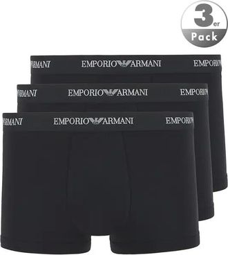Emporio Armani Herren Trunks schwarz Baumwolle & Mix unifarben