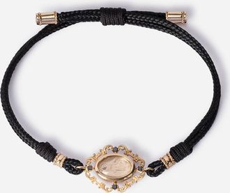 Dolce & Gabbana Armband Sicily Aus Stoff Mit Anhänger Aus Gelbgold 18 Karat - Mann Ketten Gold M