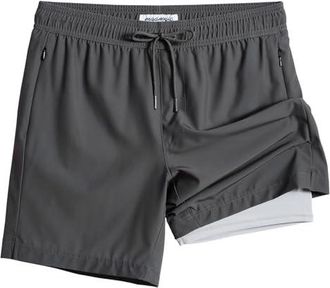 Maamgic Homme Short de Bain 2 en 1 &agrave; s&eacute;chage Rapide avec Doublure | S&eacute;chage Rapide Short de Natation d&eacute;contract&eacute; Boardshorts avec Pantalon int&eacute;rieur et Poche,